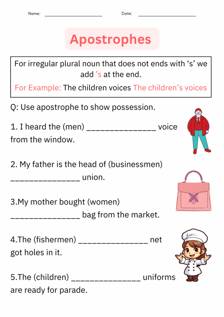 Free Printable Worksheets Apostrophes - Printable Worksheets