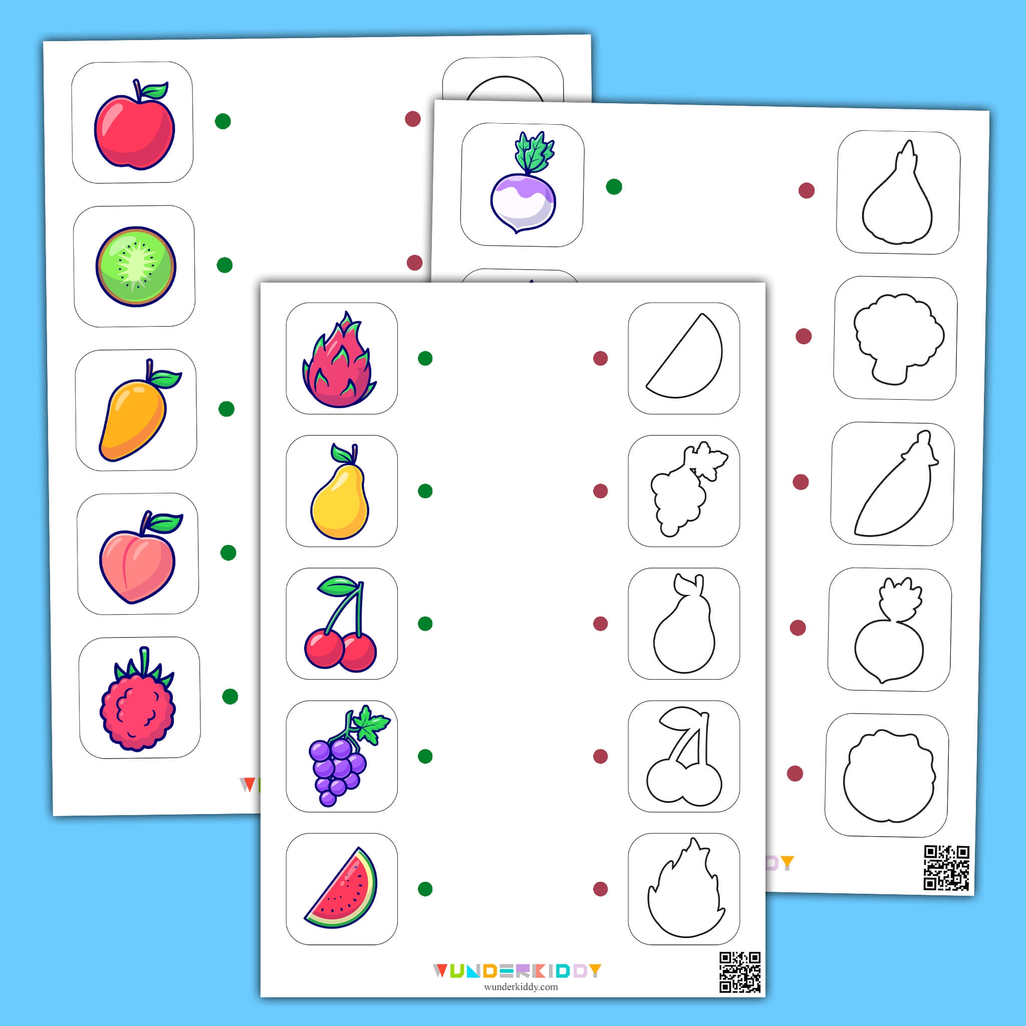 Free Printable Fruits Matching Worksheet - Printable Worksheets