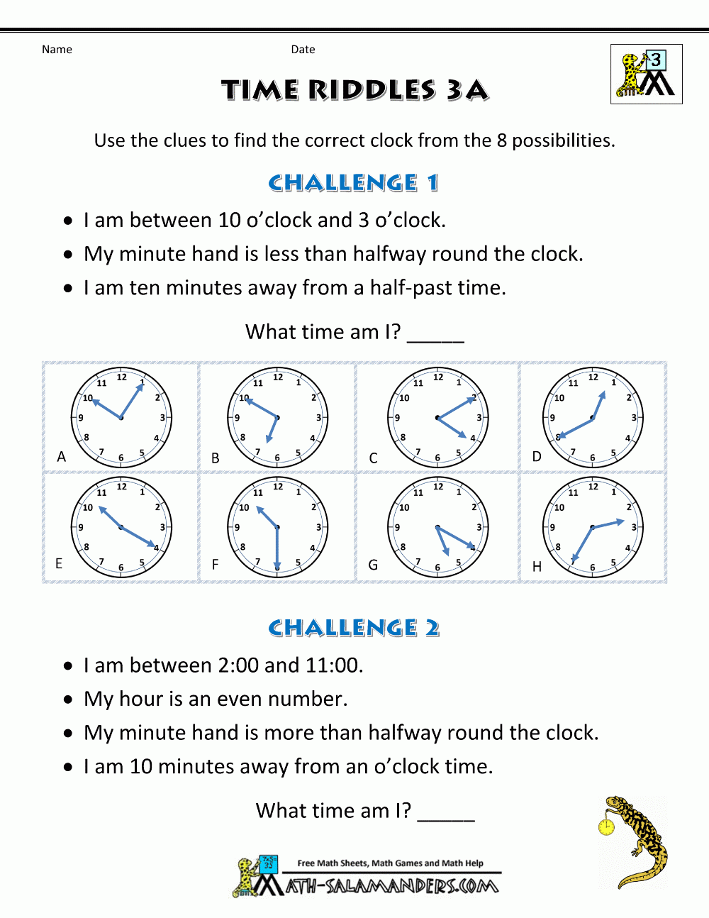 Worksheet Free Printable Telling Time Puzzles - Printable Worksheets