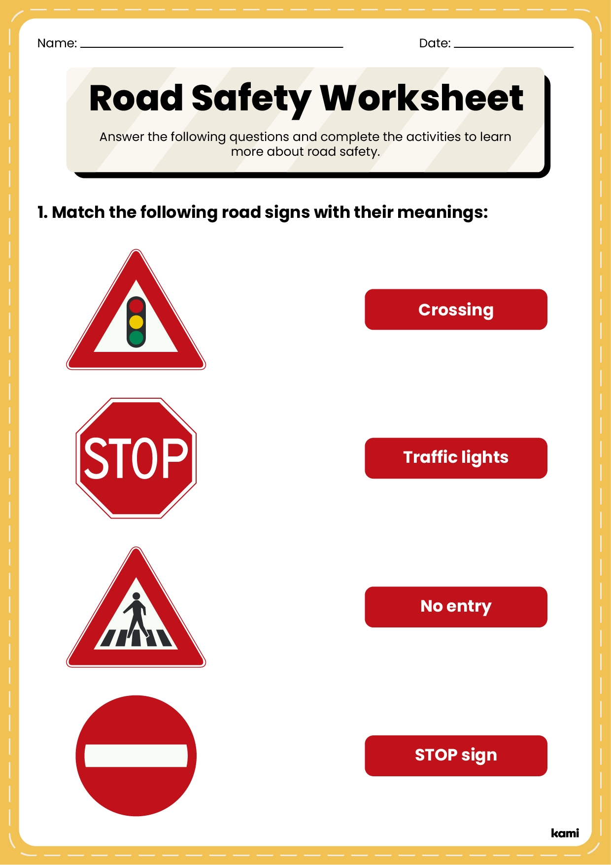 Free Printable Road Safety Worksheets - Printable Worksheets