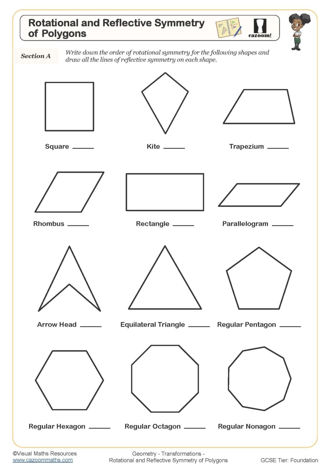 Free Printable Rotational Symmetry Worksheets - Printable Worksheets
