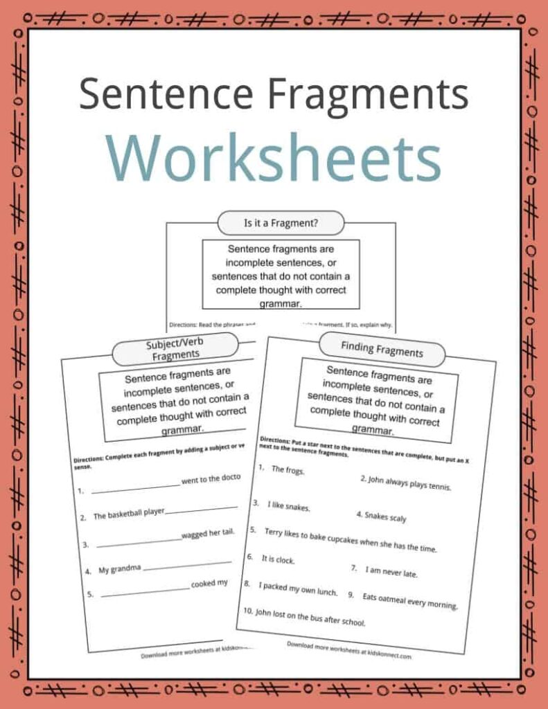 Free Printable Worksheets Sentence Fragments - Printable Worksheets