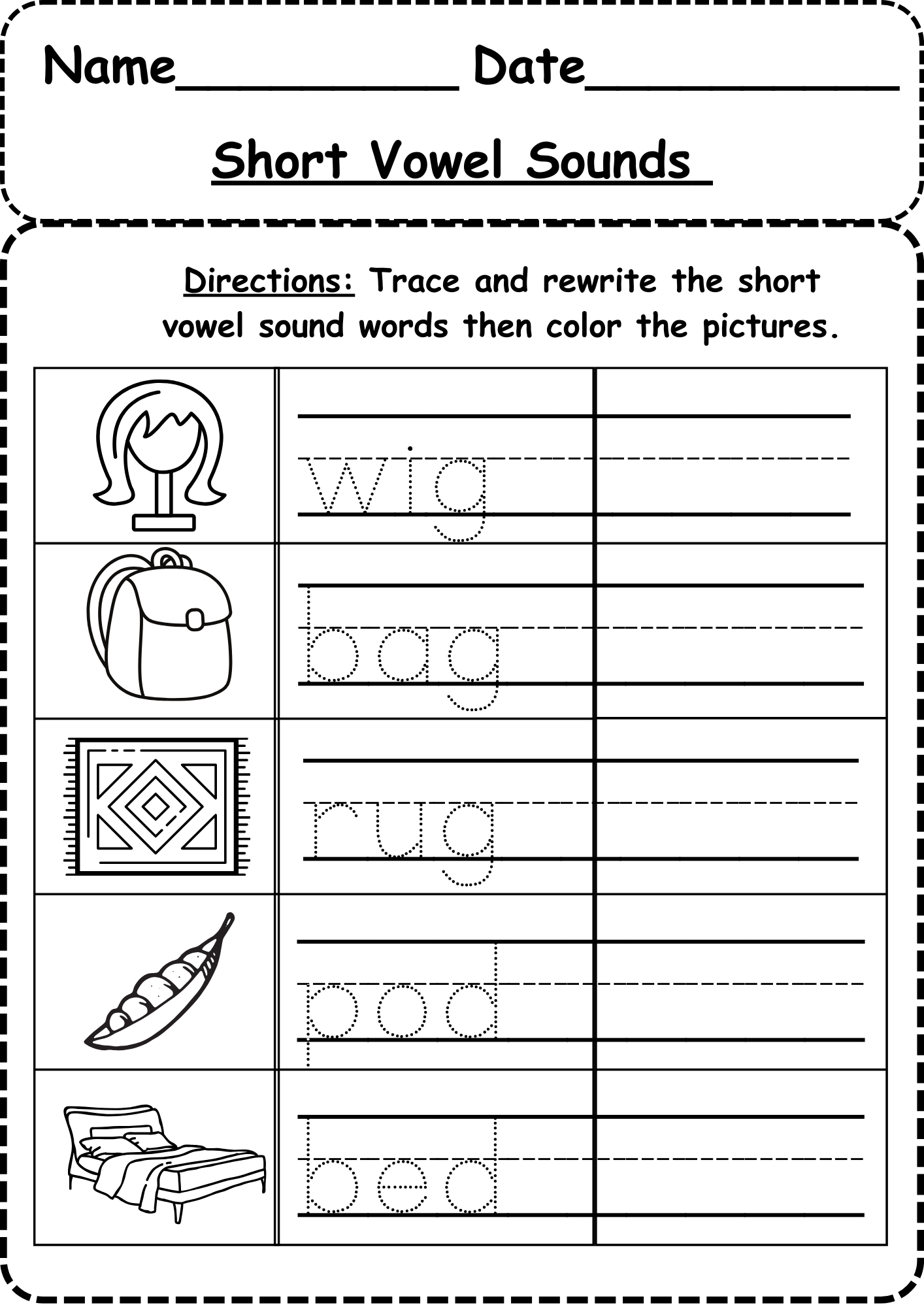 Free Printable Short Vowels Worksheets - Printable Worksheets