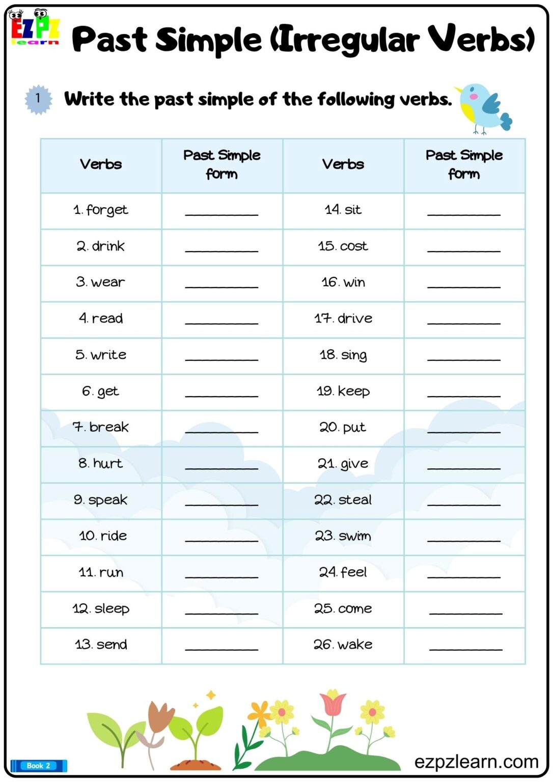 Free Printable Irregular Verb Worksheets - Printable Worksheets