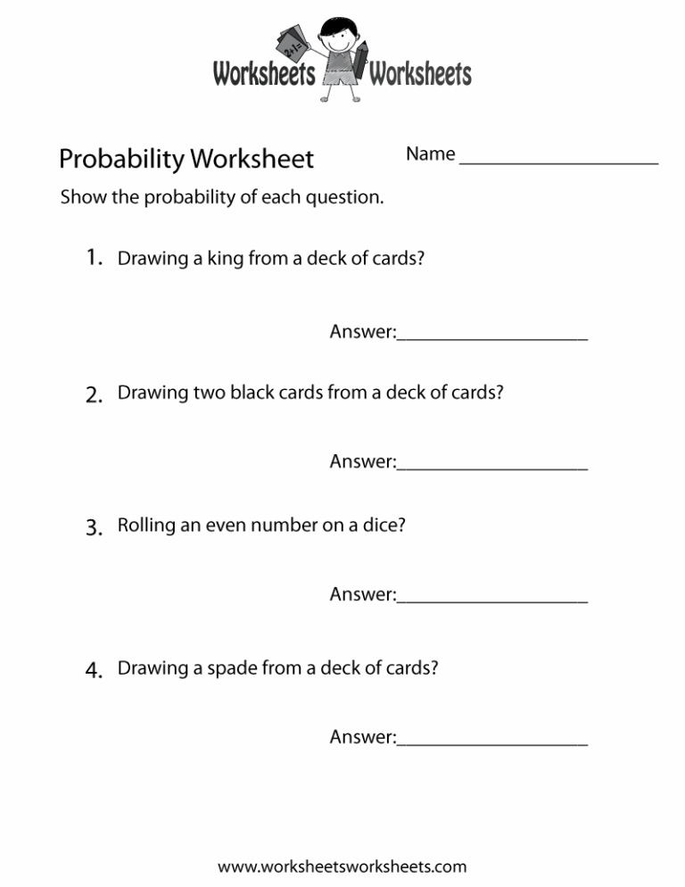 Free Printable Probability Worksheets Grade 2 - Printable Worksheets