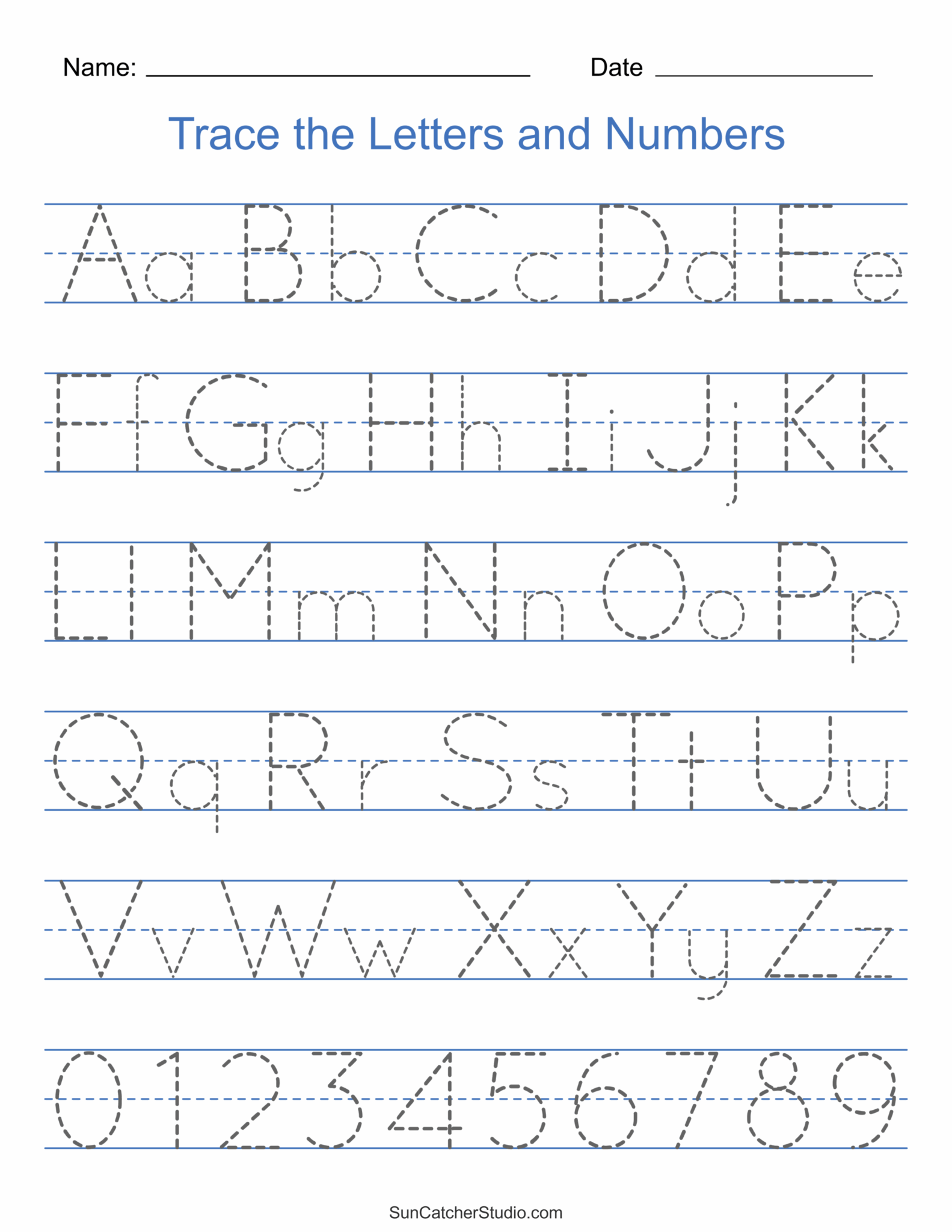 Free Printable Letters And Numbers Worksheets - Printable Worksheets