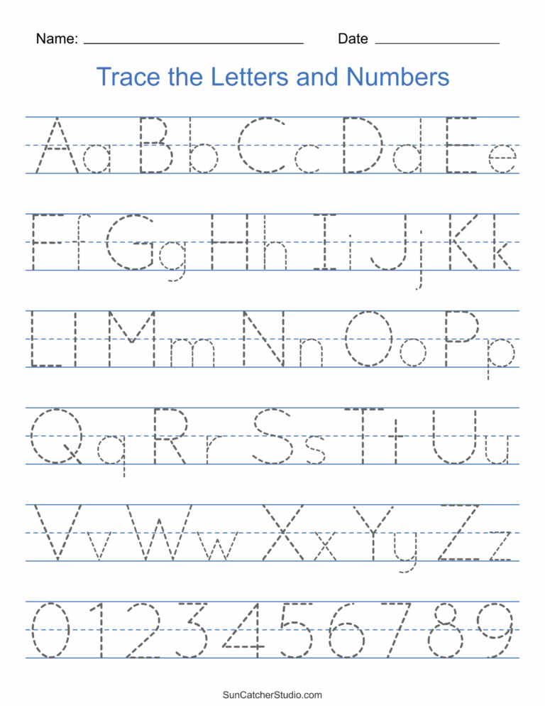 Free Printable Letters And Numbers Worksheets - Printable Worksheets