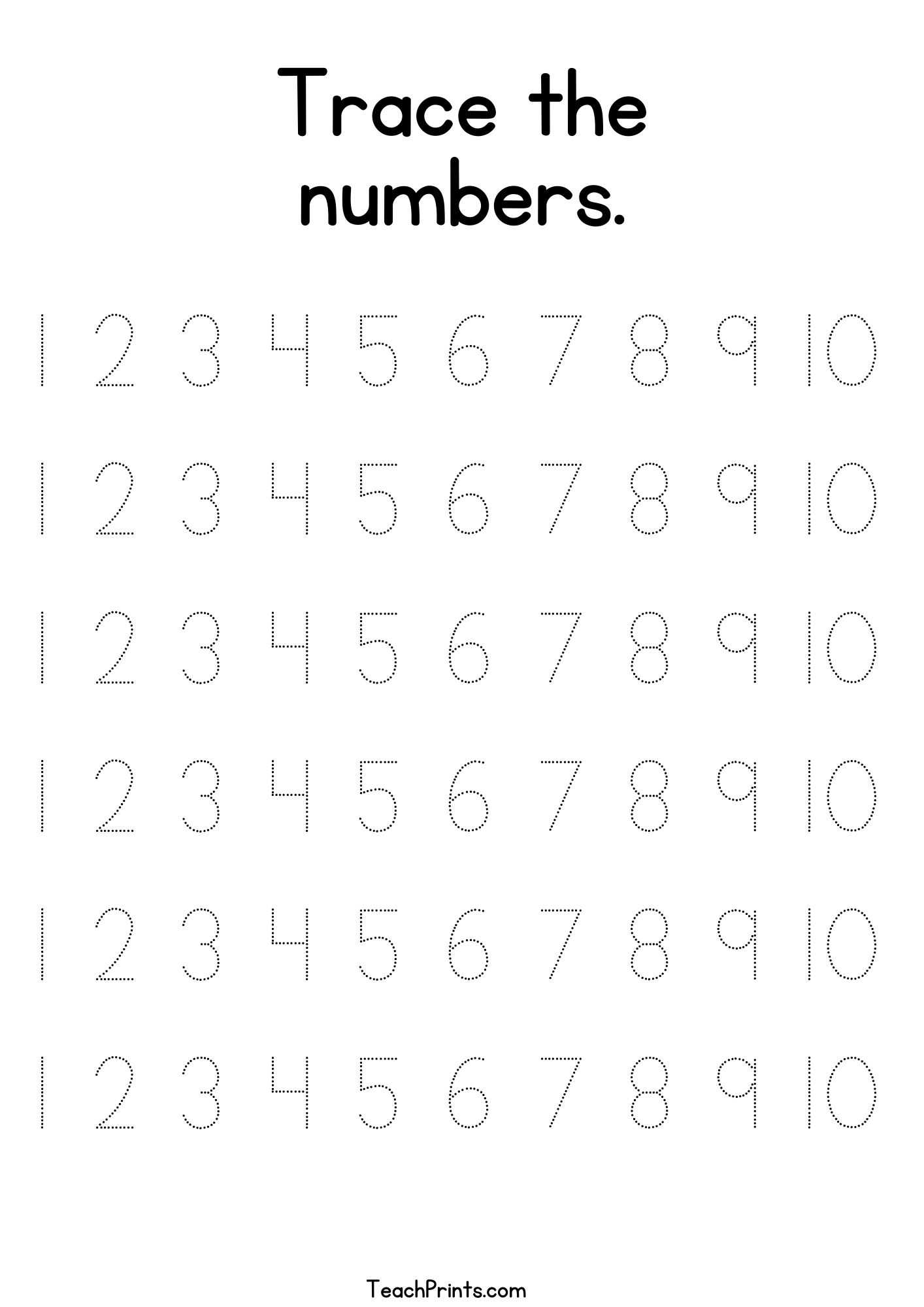 Free Printable Number 1-10 Worksheets - Printable Worksheets