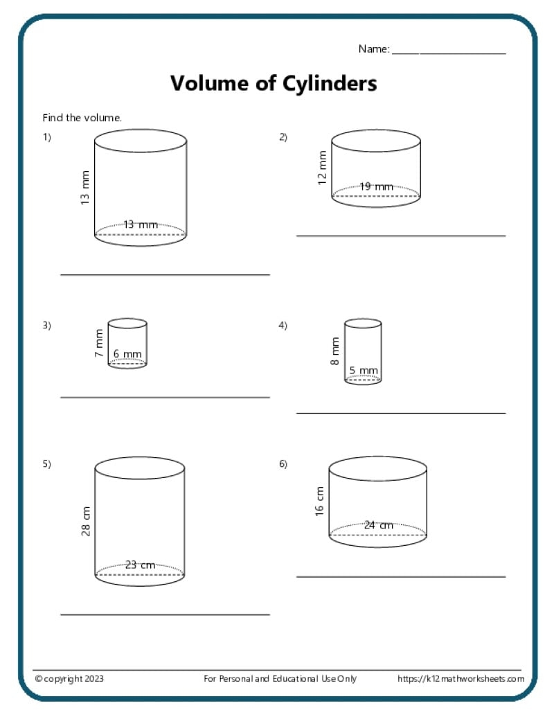 Free Printable Volume Worksheets - Printable Worksheets