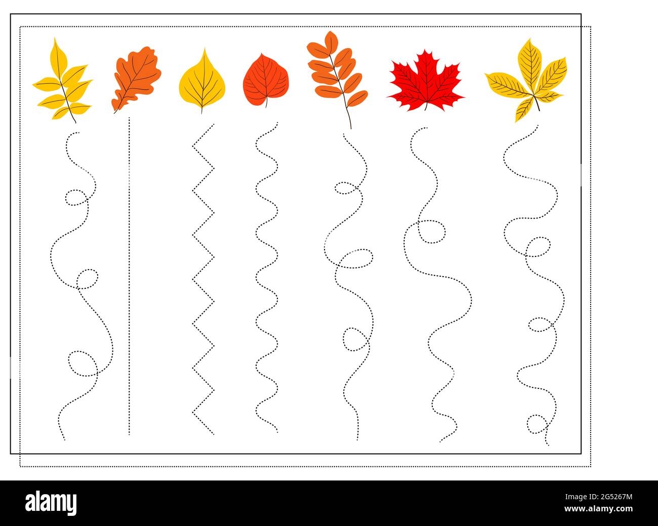 Free Printable Fall Line Tracing Worksheets - Printable Worksheets