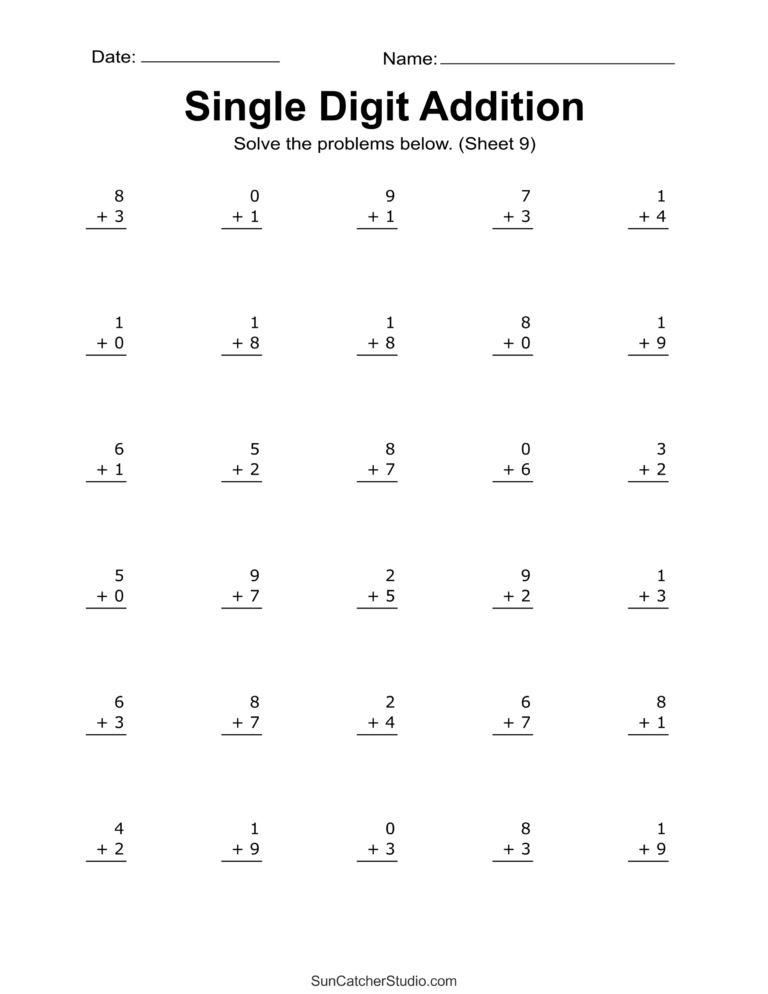 Free Printable Minute Math Worksheets - Printable Worksheets