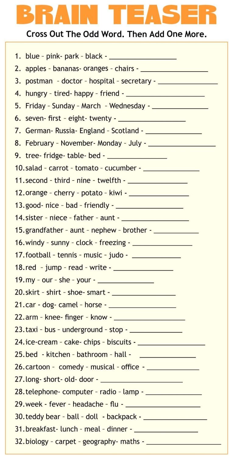 Free Printable Cognitive Worksheets For Adults - Printable Worksheets