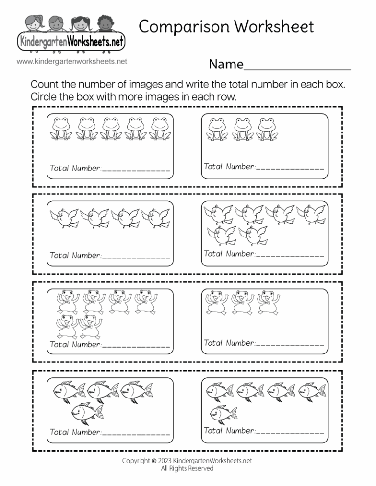 Count And Compare Worksheets Free Printable - Printable Worksheets
