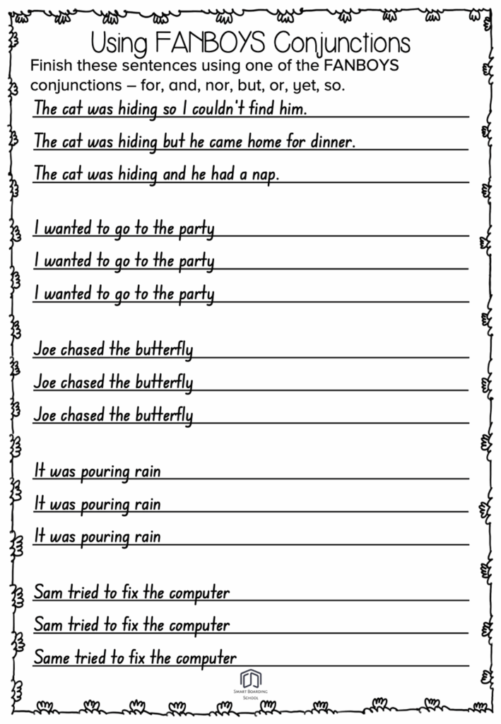 Free Printable Conjunction Worksheets For Students - Printable Worksheets