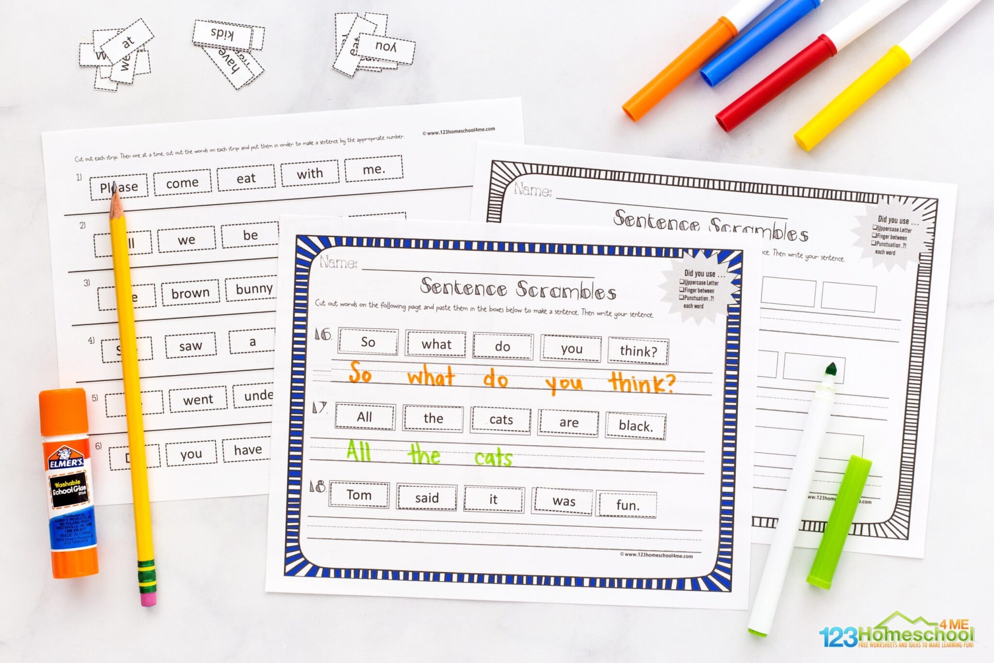 Free Printable Scrambled Sentences Worksheets - Printable Worksheets