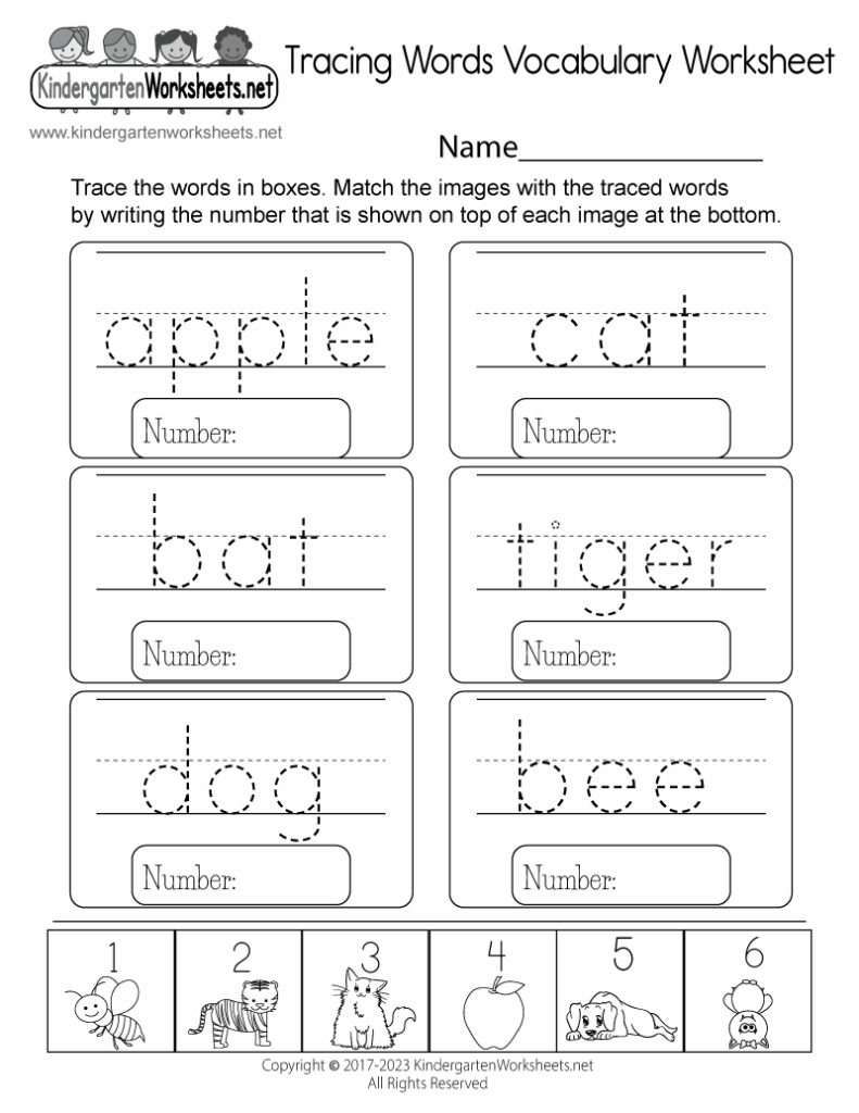 Free Printable Word Tracing Worksheets - Printable Worksheets