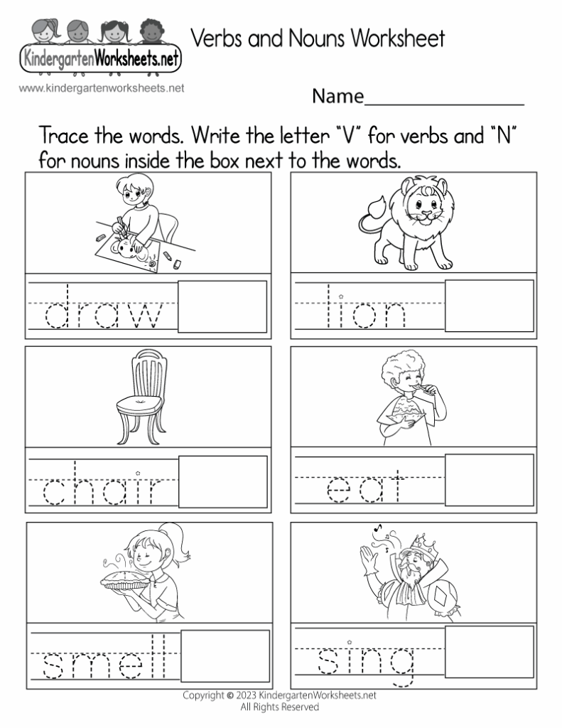 Free Printable Noun And Verb Worksheets - Printable Worksheets