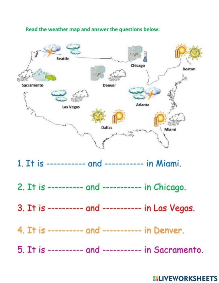 Free Printable Weather Map Worksheets - Printable Worksheets