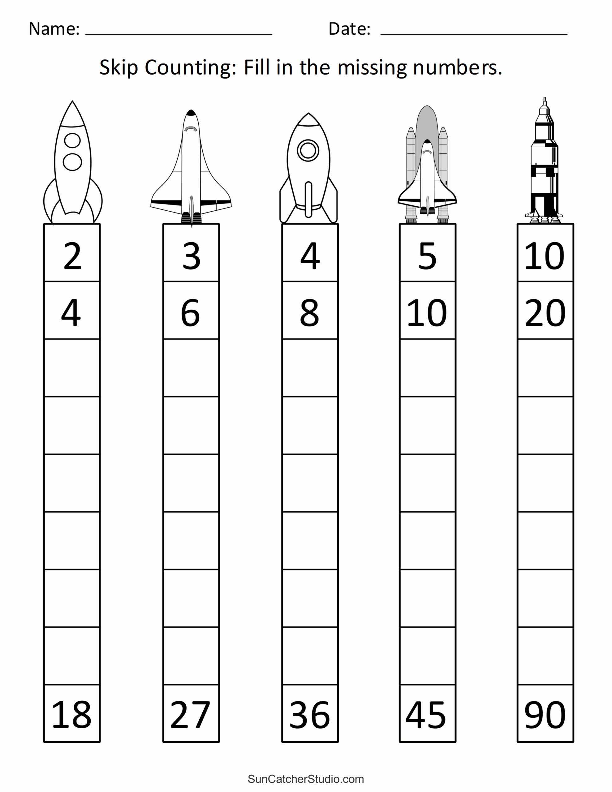 Free Printable Skip Counting Math Worksheets - Printable Worksheets