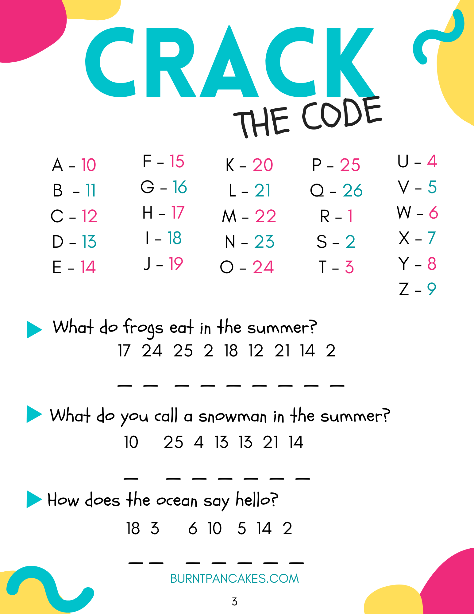 Free Printable Break The Code Worksheets - Printable Worksheets