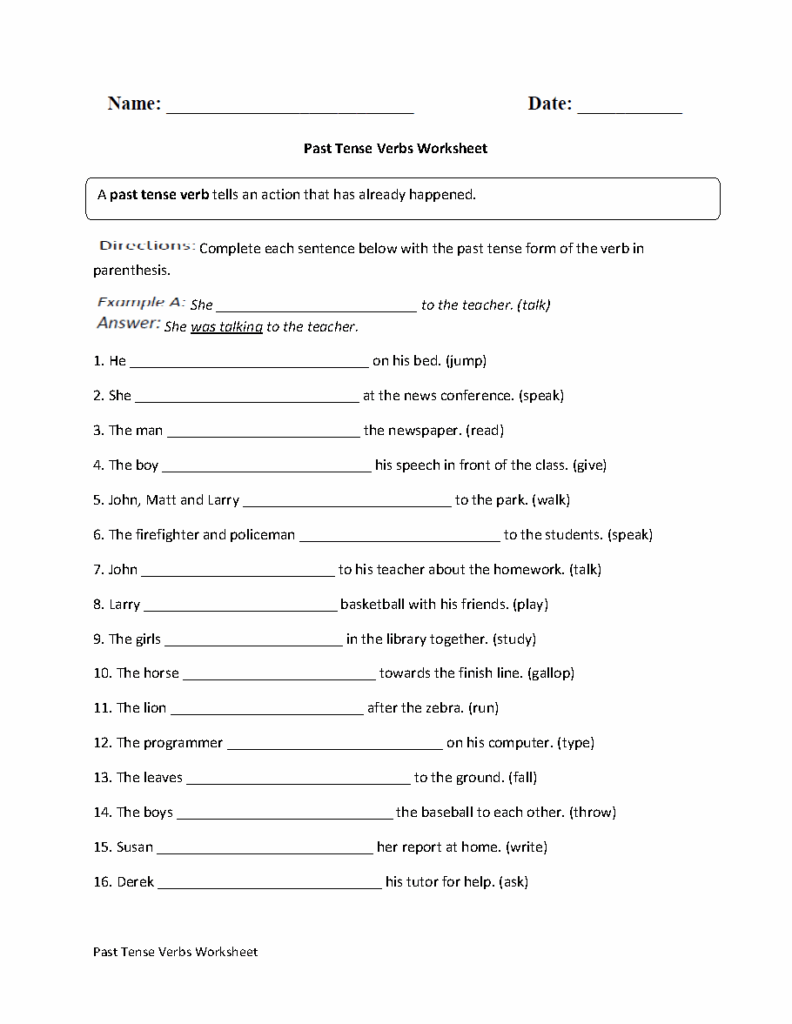 Free Printable Worksheets On Verb Tenses - Printable Worksheets