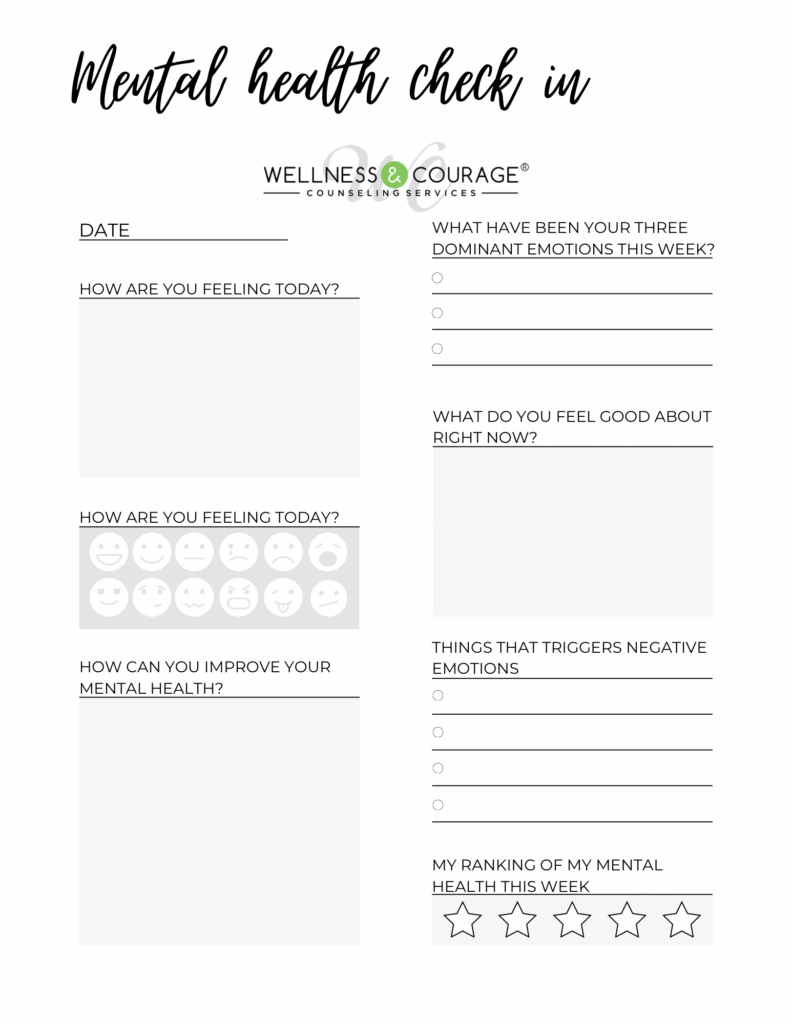 Free Printable Wellness Worksheets - Printable Worksheets