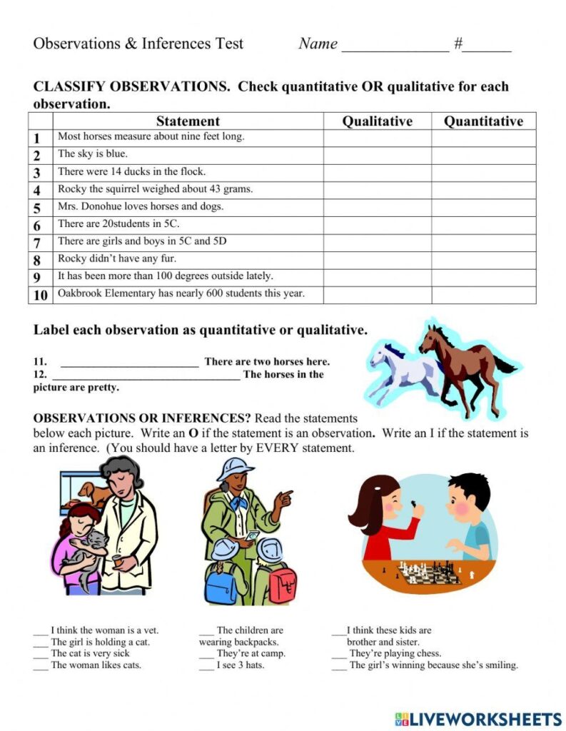 Free Printable Observation And Inference Worksheet - Printable Worksheets